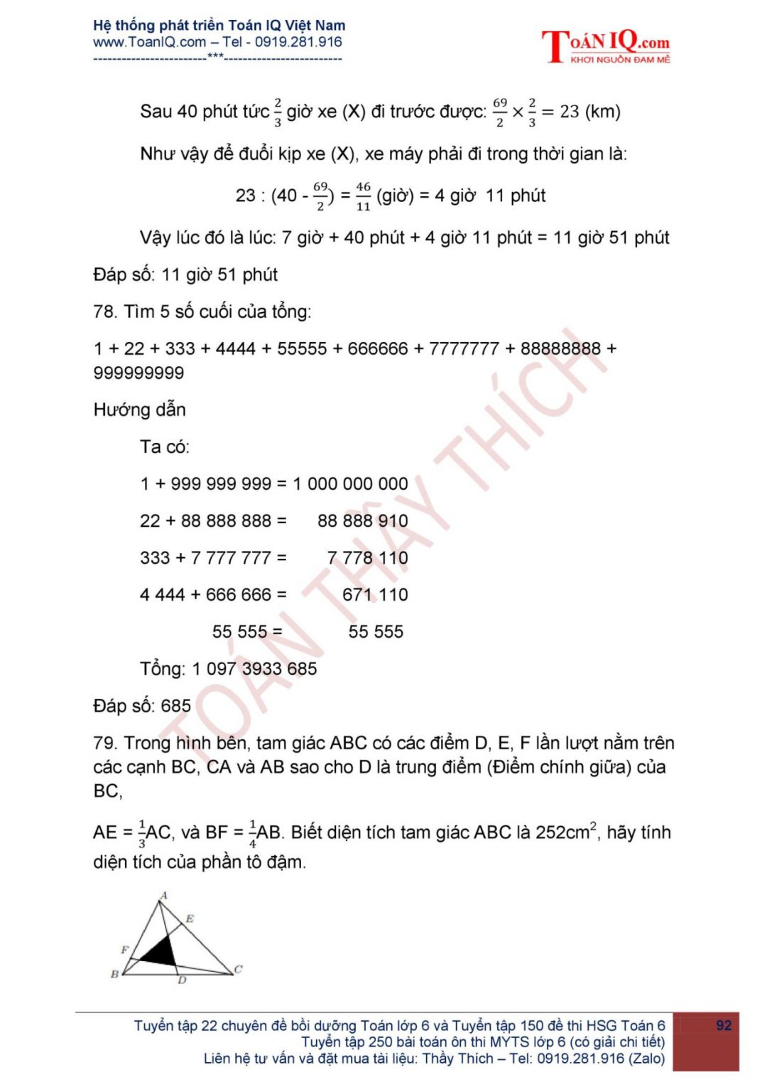 250 Bài tập ôn thi Toán lớp 6 có đáp án